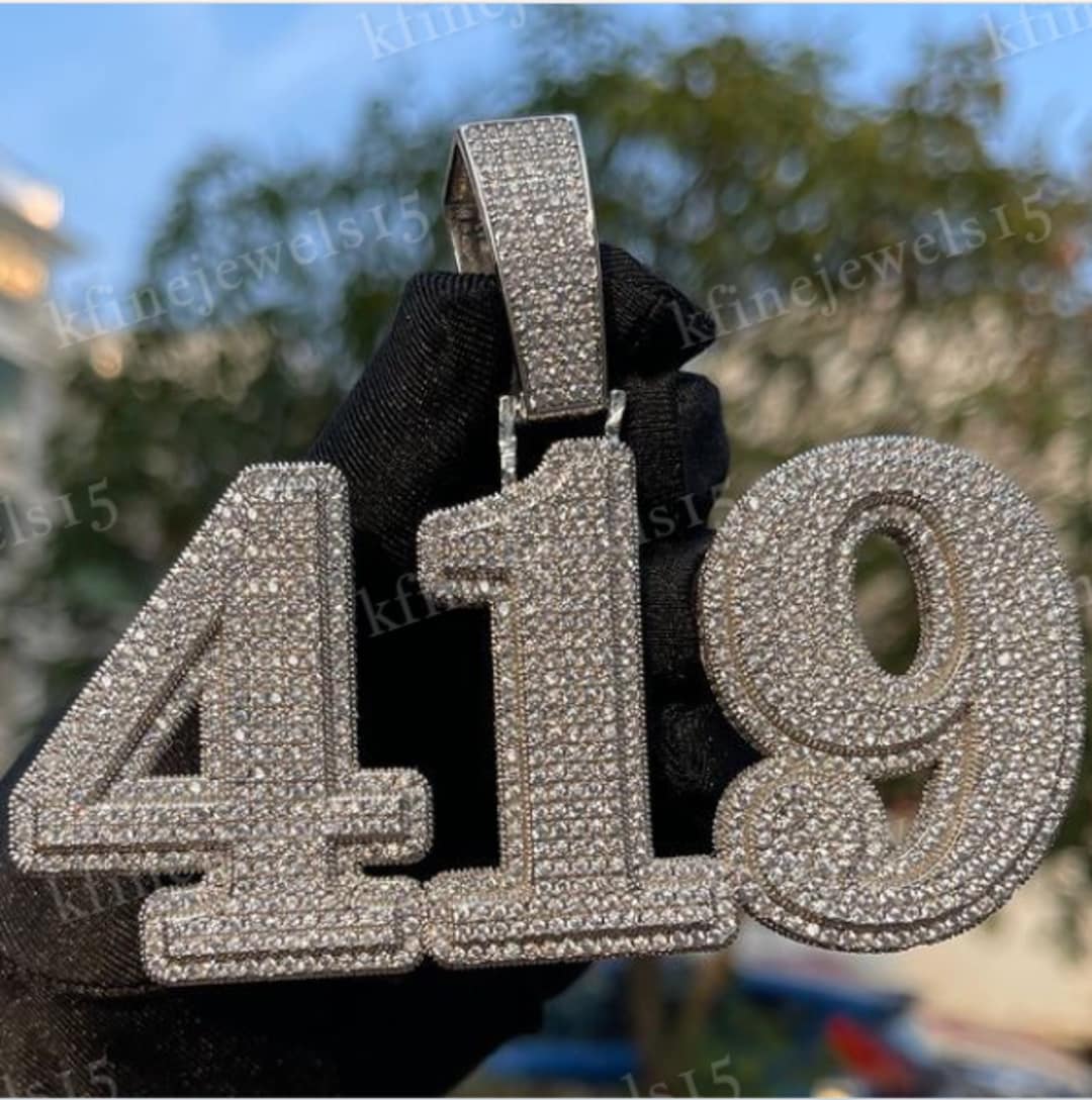 Iced Out Customization Number Pendant, Hiphop Iced Out Letter Pendant ...
