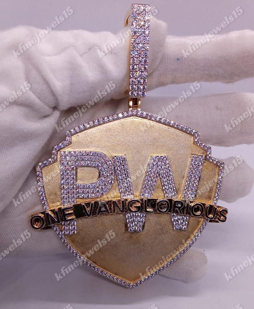 Custom Diamond Pendant, Round Diamond Pendant, Hip Hop Jewelry, Men's ...