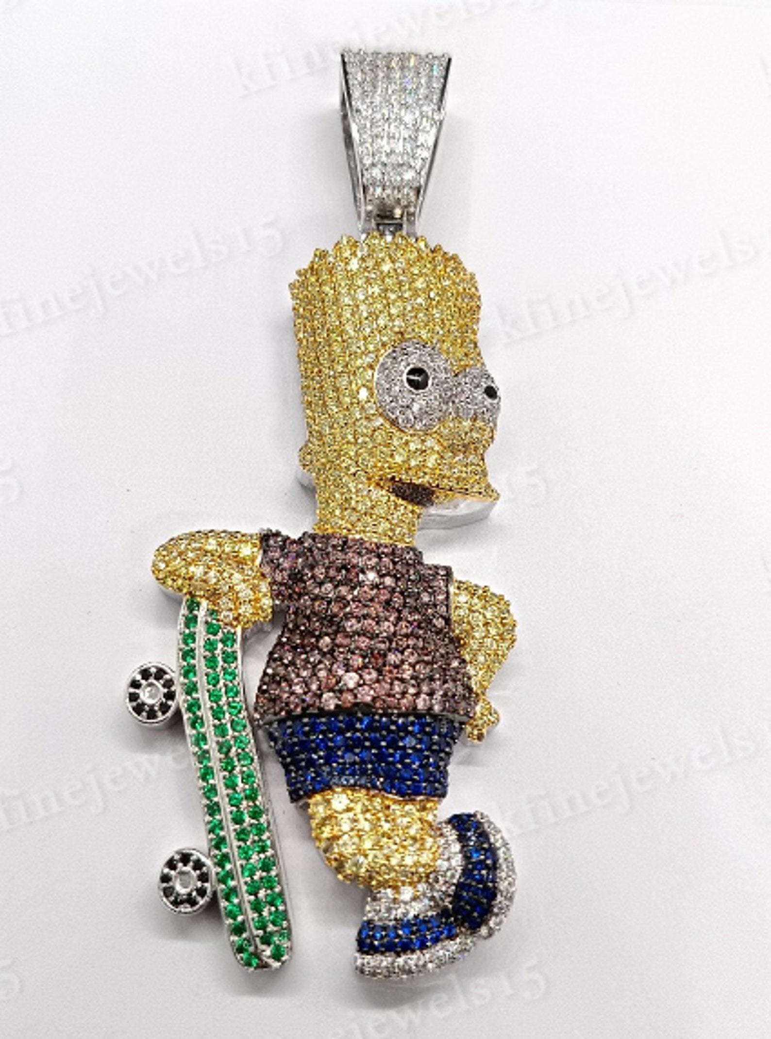 925 Silver 14K Gold Plated Cartoon Men's Pendant, Custom Cartoon ...