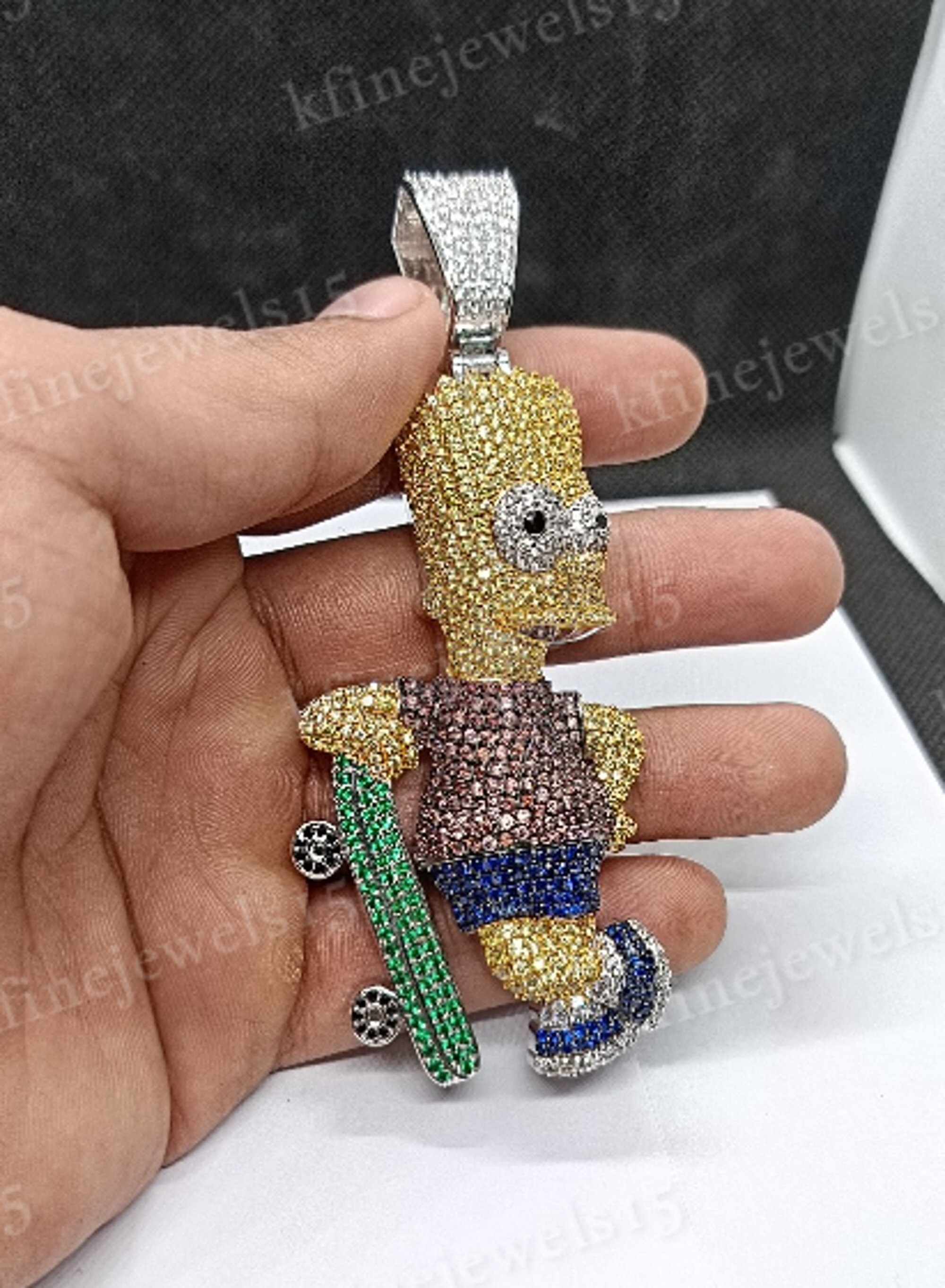 925 Silver 14K Gold Plated Cartoon Men's Pendant, Custom Cartoon ...