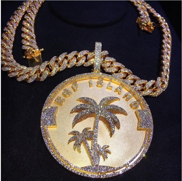 Custom Diamond Pendant, Rap Star Diamond Pendant, Hiphop Jewelry, Iced ...