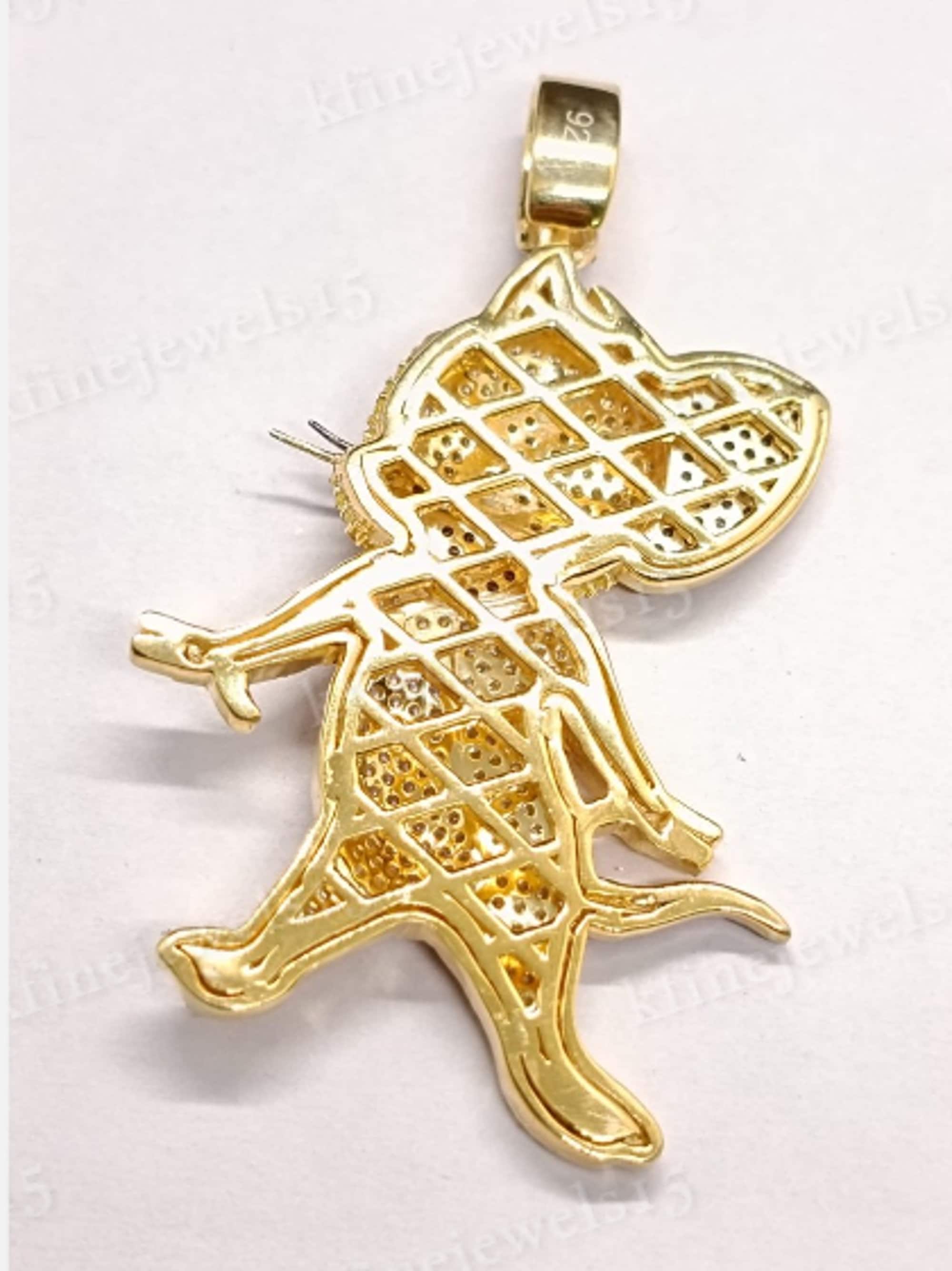 Diamond Jerry Mouse Cartoon Men's Pendant, Custom Cartoon Pendant, Men ...