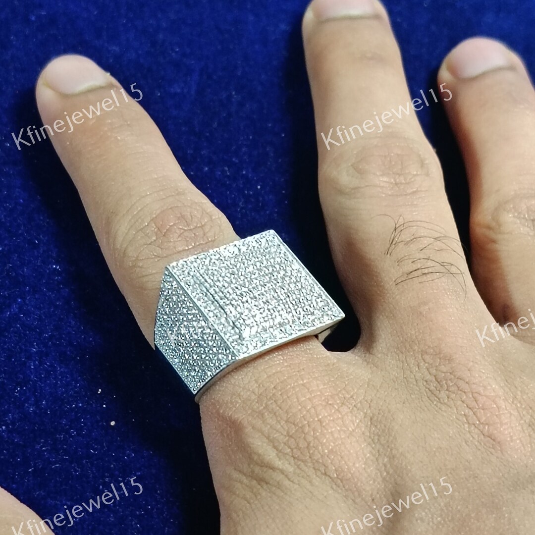 Mens Iced Out Pinky Ring/diamond Ring for Men/mens Anniversary - Etsy