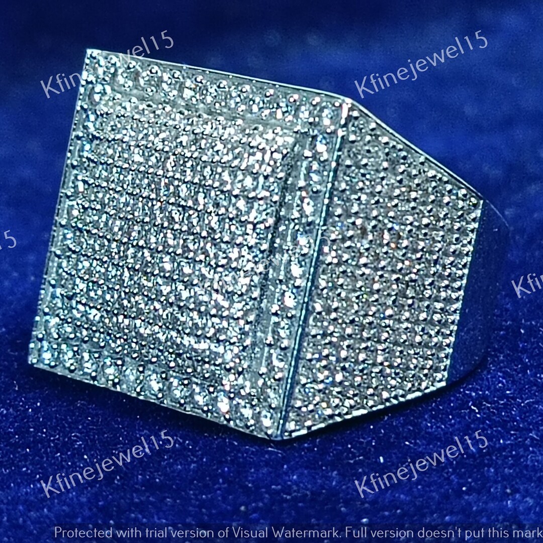 Mens Iced Out Pinky Ring/diamond Ring for Men/mens Anniversary Ring ...