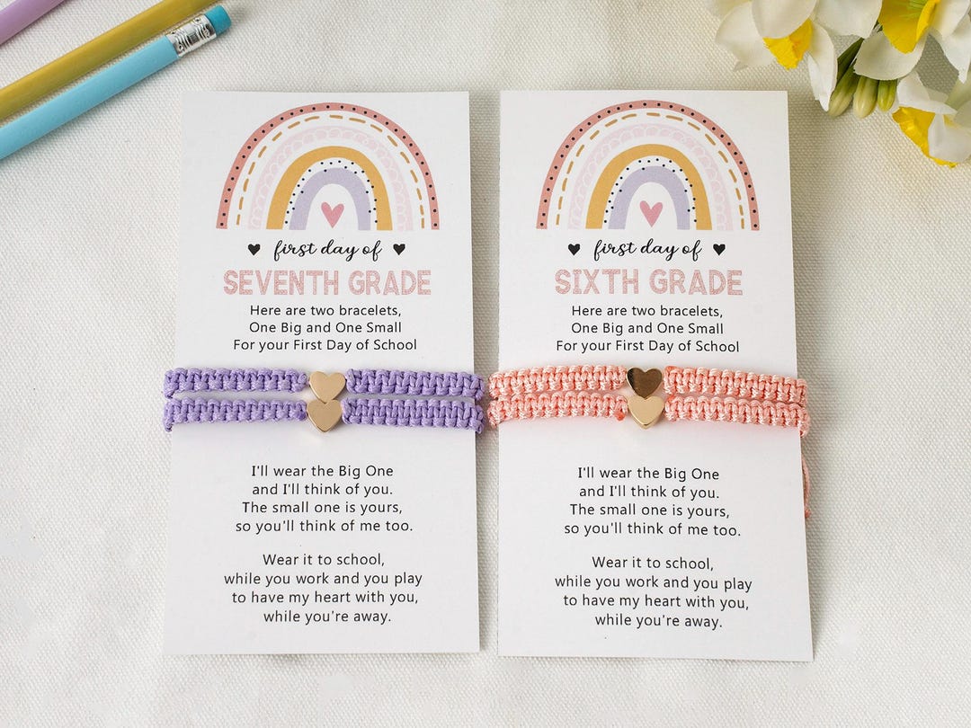 Back to School Heart Bracelet,first Day of Kindergarten Bracelet Set ...