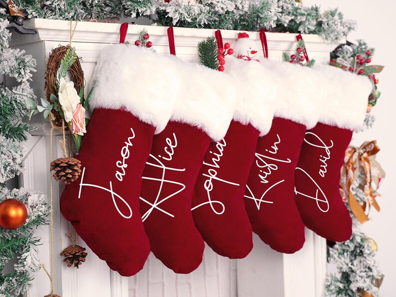 Personalized Red Plush Christmas Stocking: Custom Name Decor, 2025 ...