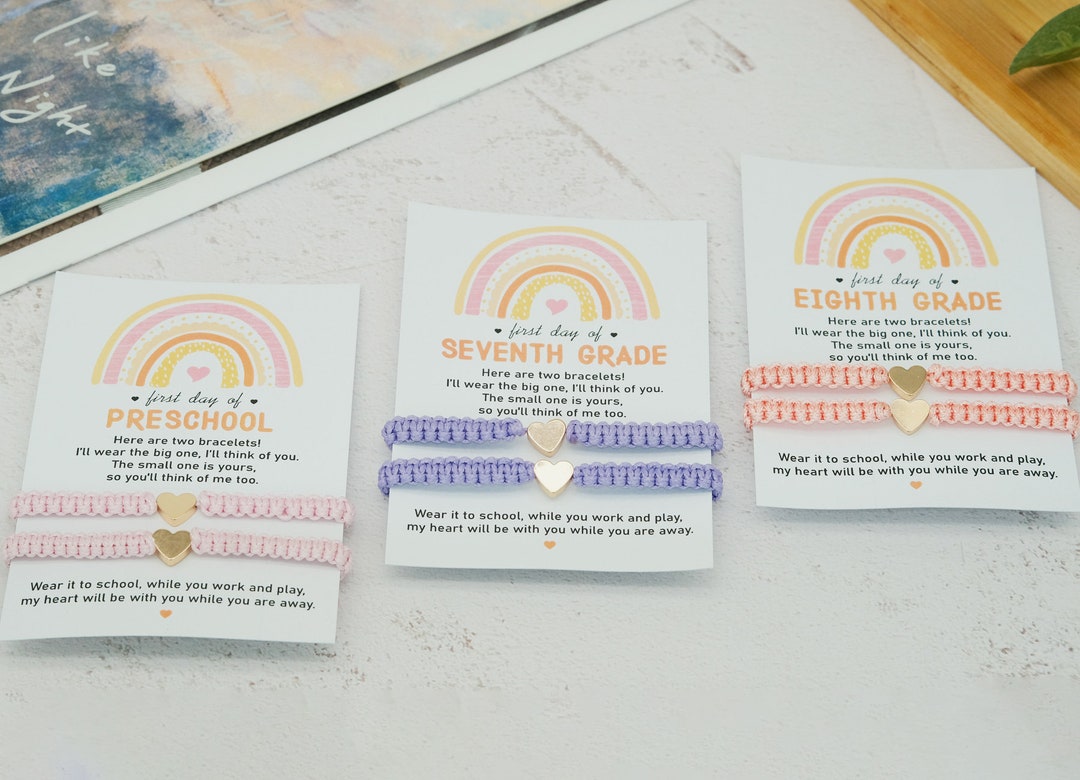 First Day of School Bracelet Set , Back to School Bracelet, Gift for ...