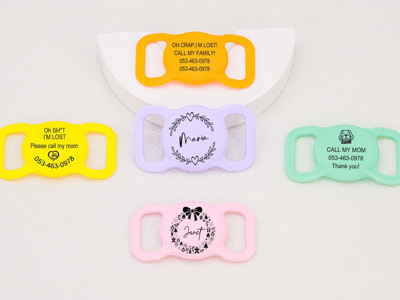 Personalized Dog AirTag Holder Custom Engraved Silicone Air Tag Case ...