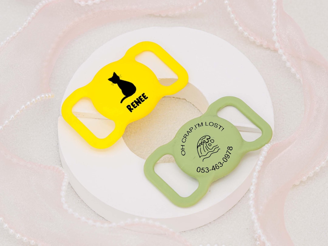 Personalized Dog AirTag Holder Custom Engraved Silicone Air Tag Case ...
