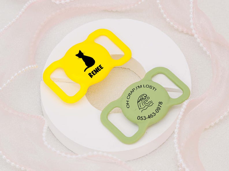 Personalized Dog AirTag Holder Custom Engraved Silicone Air Tag Case ...