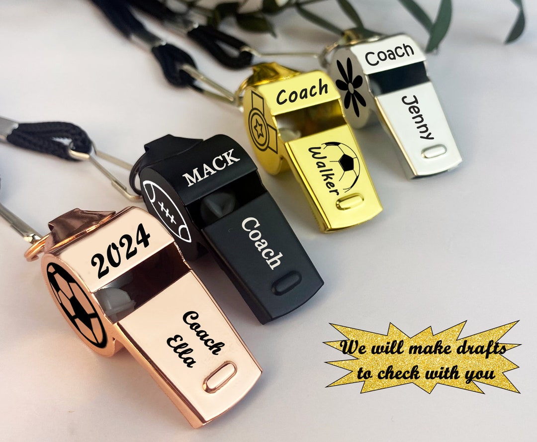 Personalized Coach Whistle With Name Football Coach Gift Teacher ...