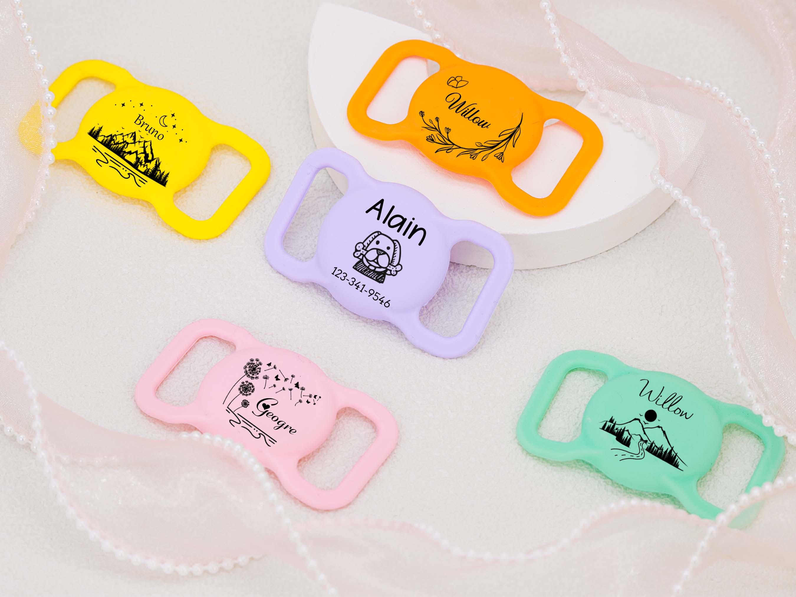 Personalized Dog AirTag Holder Custom Engraved Silicone Air Tag Case ...