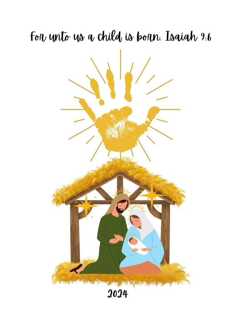 Christmas Nativity Handprint Craft Printable Handprint Template ...