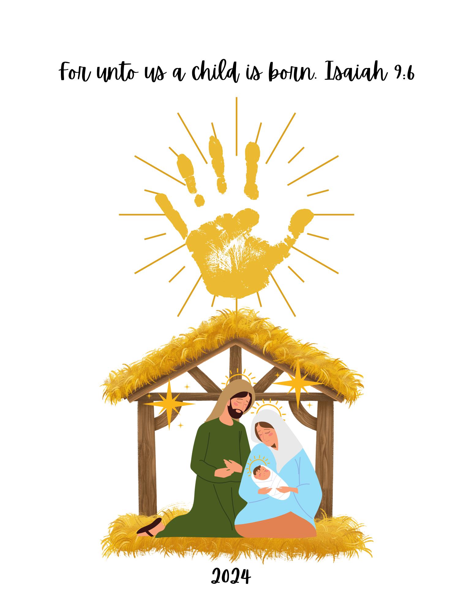 Christmas Nativity Handprint Craft Printable Handprint Template ...