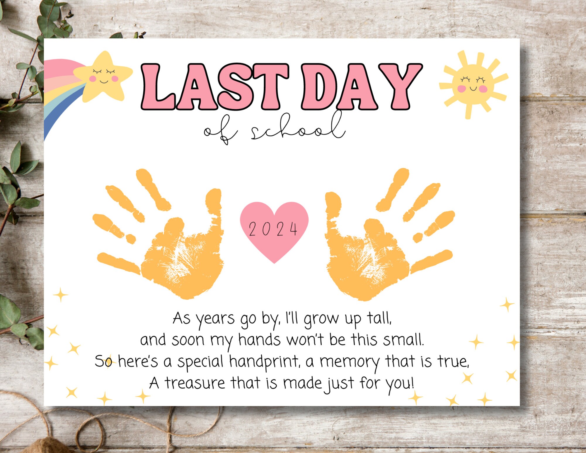 Last Day of School Handprint Craft Printable | Graduation Craft ...