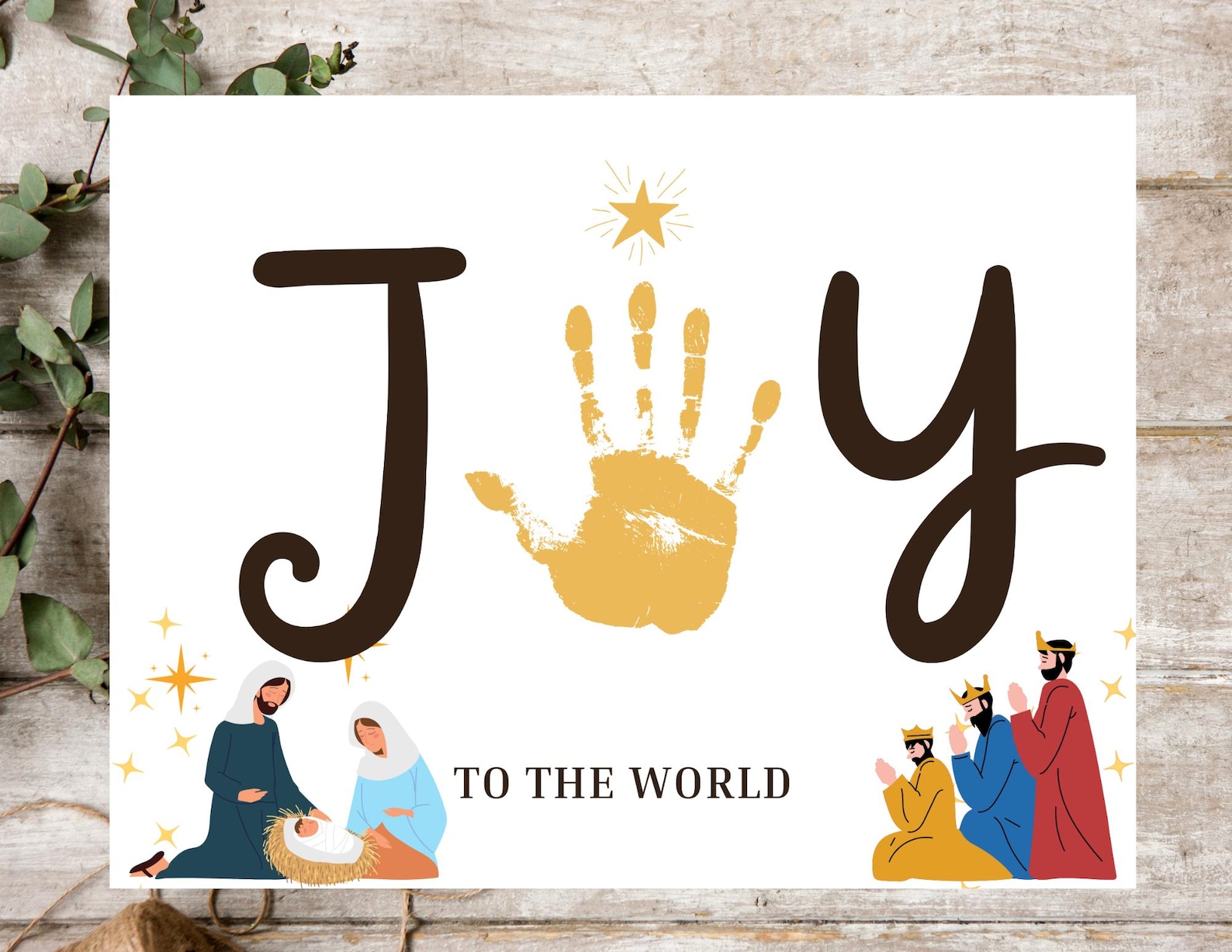 Christmas Nativity Joy to the World Handprint Printable Handprint ...