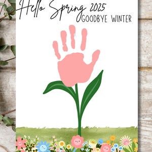 First Day of Spring Handprint Printable | Hello Spring Craft | Instant ...