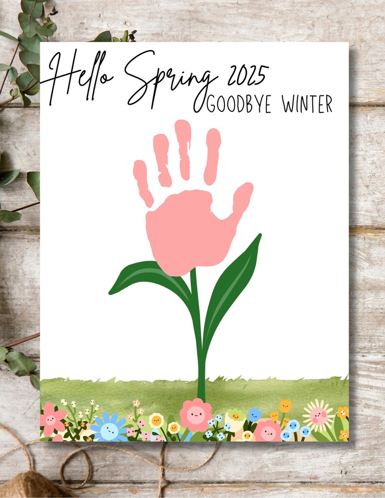 First Day of Spring Handprint Printable | Hello Spring Craft | Instant ...