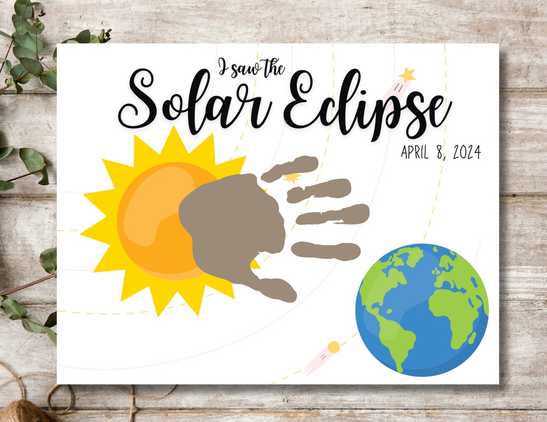 Solar Eclipse Handprint Craft Printable Eclipse 2024 Craft Instant ...
