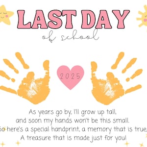 Last Day of School Handprint Craft Printable | Graduation Craft ...