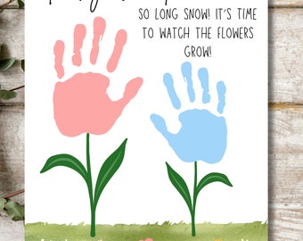 First Day of Spring Handprint Printable | Hello Spring Craft | Instant ...