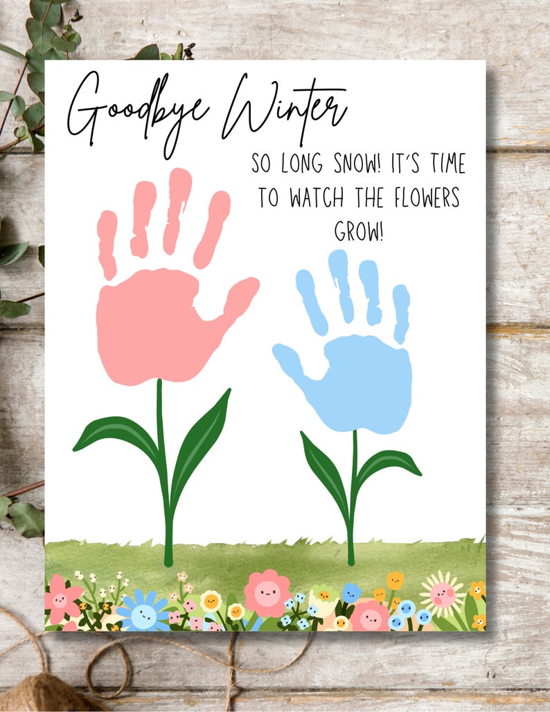 First Day of Spring Handprint Printable Hello Spring Craft Instant ...