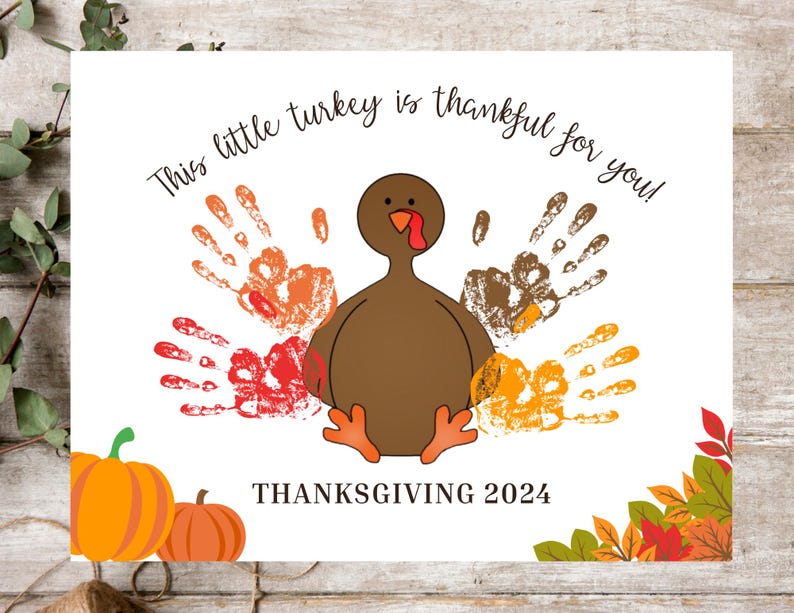 Thanksgiving Handprint Craft Printable Thanksgiving Craft Instant ...