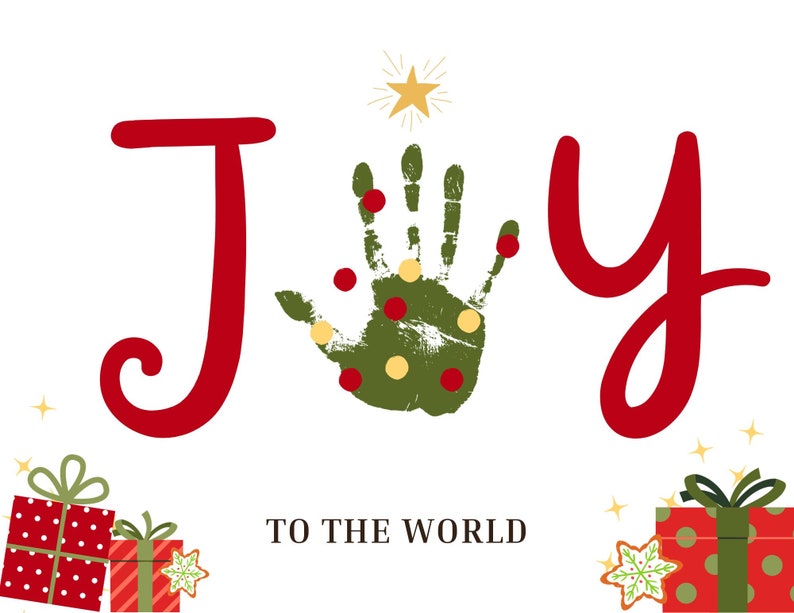 Christmas Joy to the World Handprint Printable Handprint Template ...