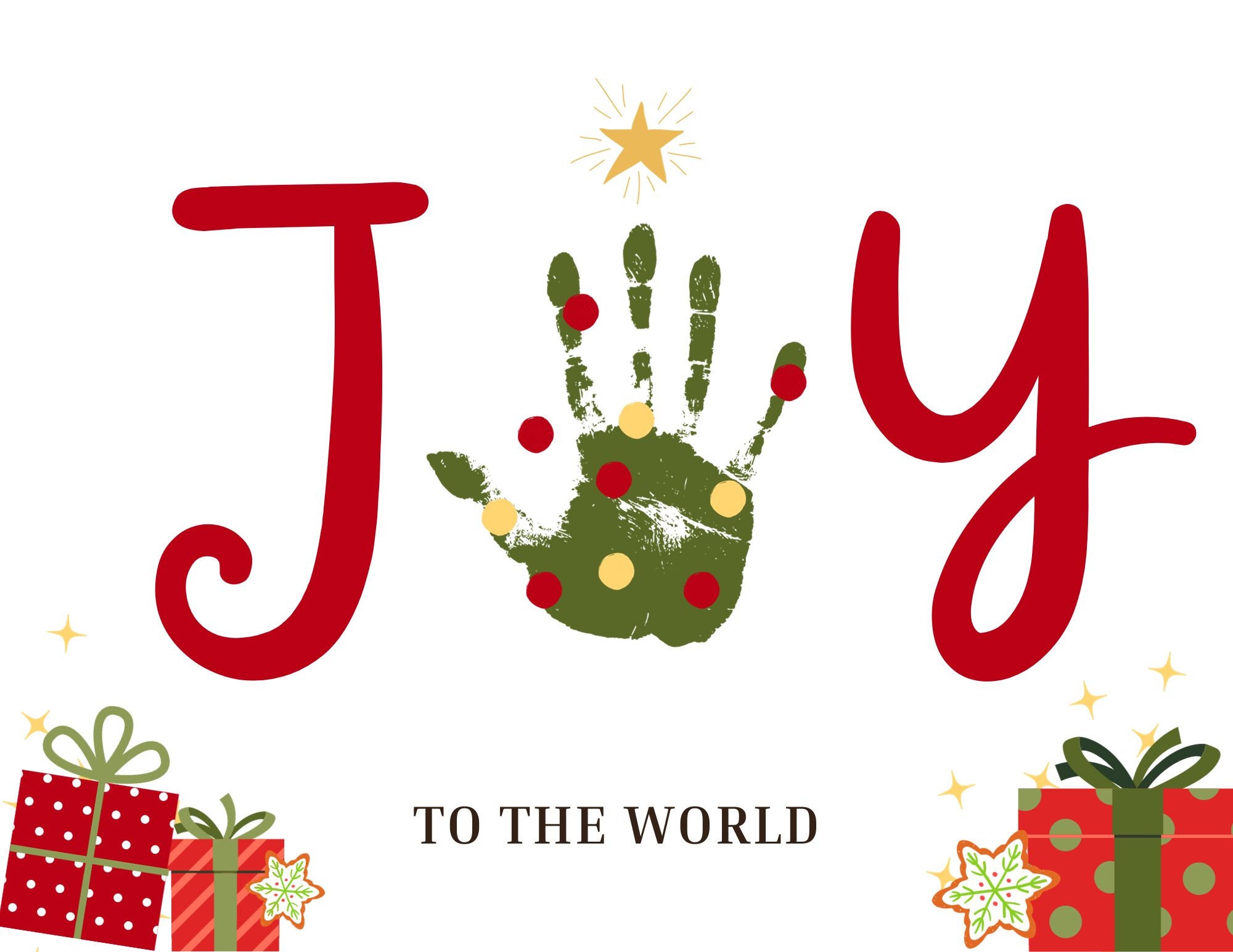 Christmas Joy to the World Handprint Printable Handprint Template ...