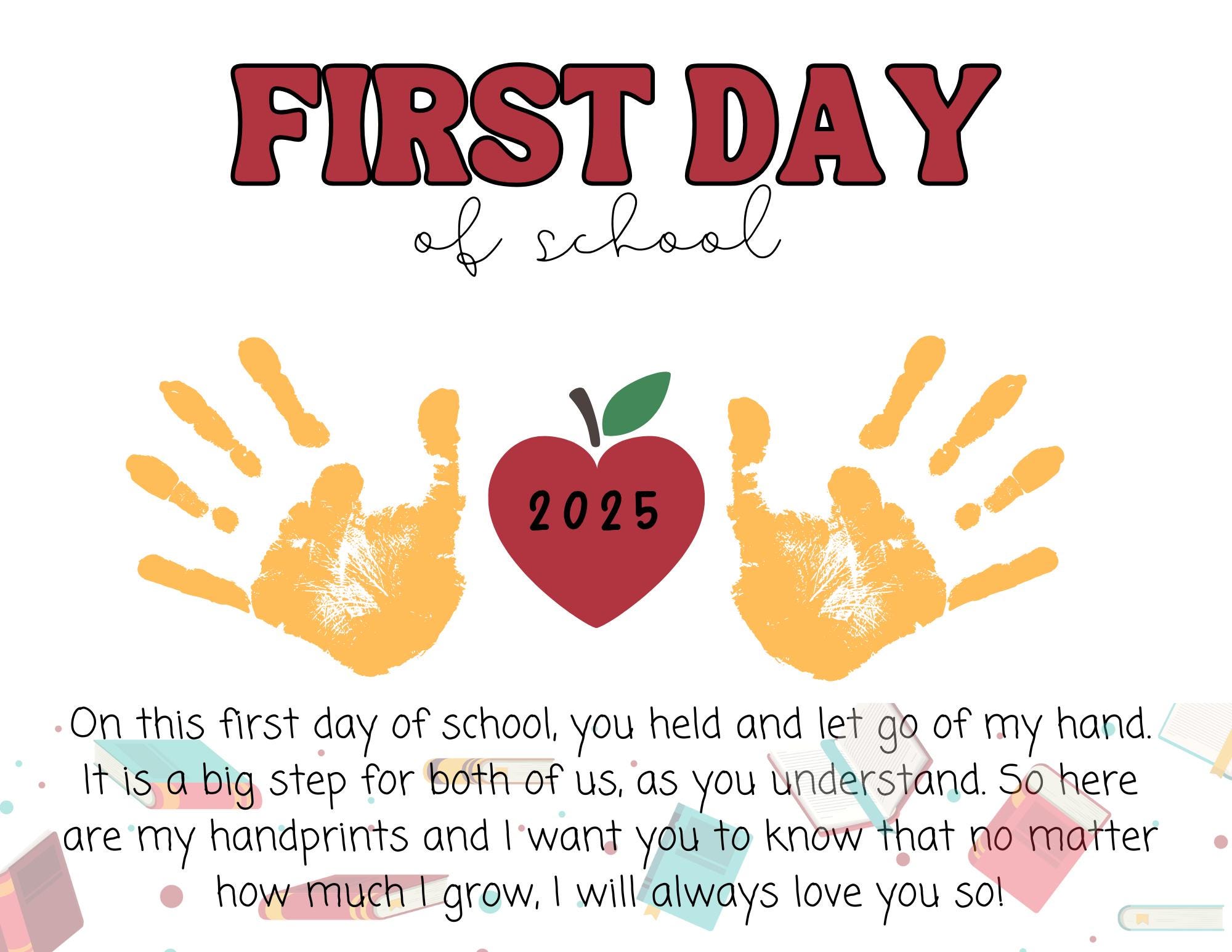 First Day of School Handprint Craft Printable | First Day Craft ...