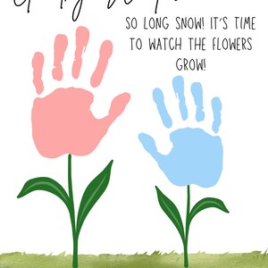 First Day of Spring Handprint Printable Hello Spring Craft Instant ...