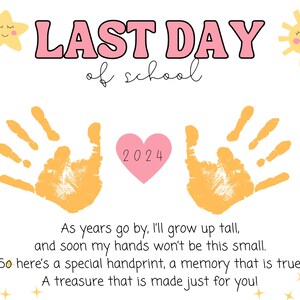 Last Day of School Handprint Craft Printable | Graduation Craft ...
