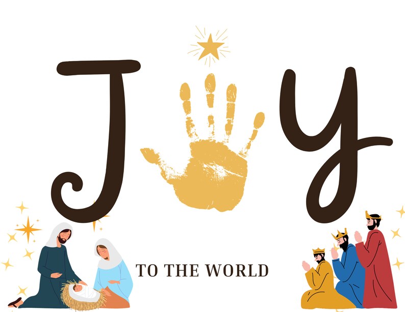 Christmas Nativity Joy to the World Handprint Printable Handprint ...