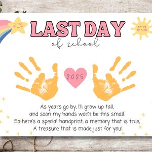 Last Day of School Handprint Craft Printable | Graduation Craft ...