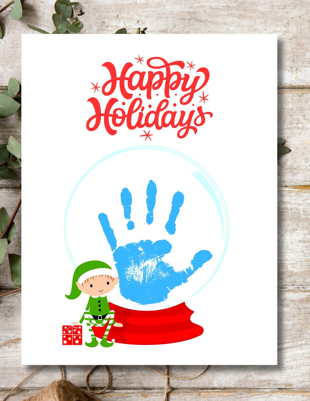Holiday Snow Globe Handprint Printable Handprint Template Christmas ...
