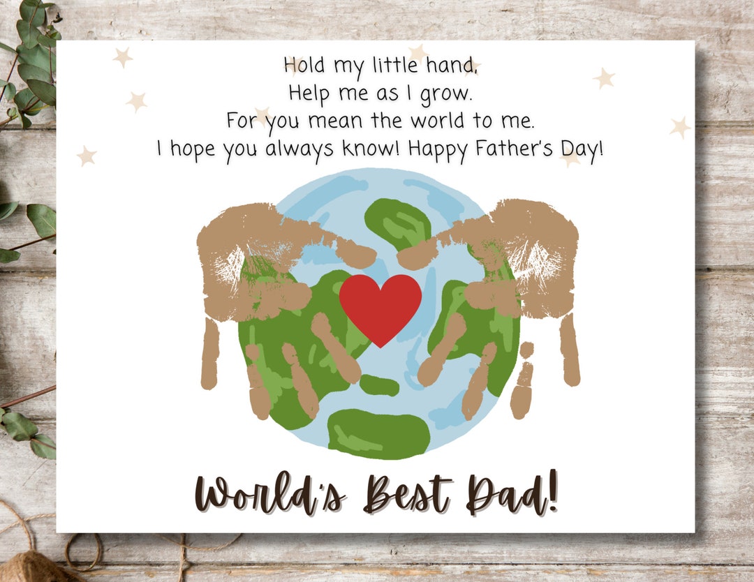 Fathers Day Handprint Printable World's Best Dad Craft Instant Download ...