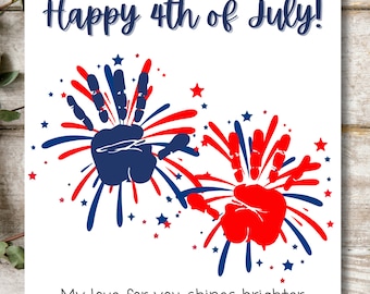 4th of July Firework Handprint Craft Template - Etsy