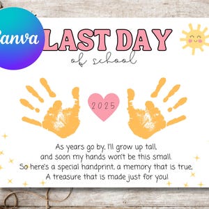 Editable Last Day of School Handprint Printable | Graduation Craft ...