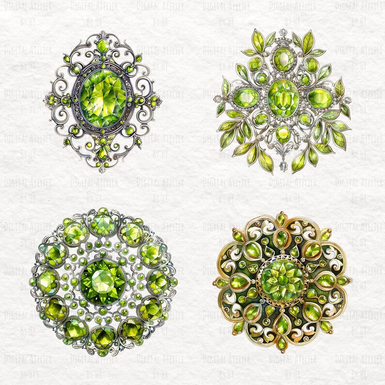 Birthstone Clipart. August Peridot. PNG. Digital Download. - Etsy
