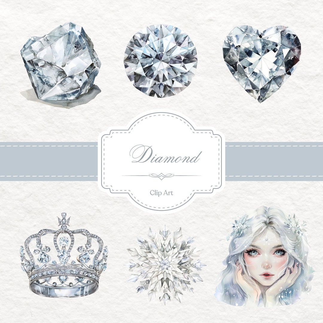 Birthstone Clipart. April Diamond. PNG. Digital Download. - Etsy