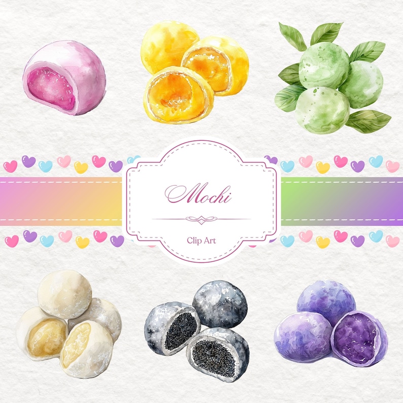 Mochi Desert Clipart. PNG. Japanese. Digital Download. - Etsy