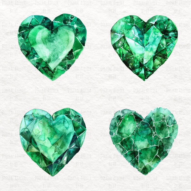 Birthstone Clipart. May Emerald. PNG. Digital Download. - Etsy