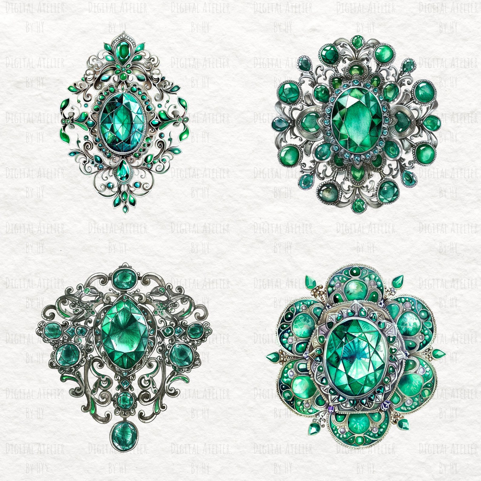 Birthstone Clipart. May Emerald. PNG. Digital Download. - Etsy