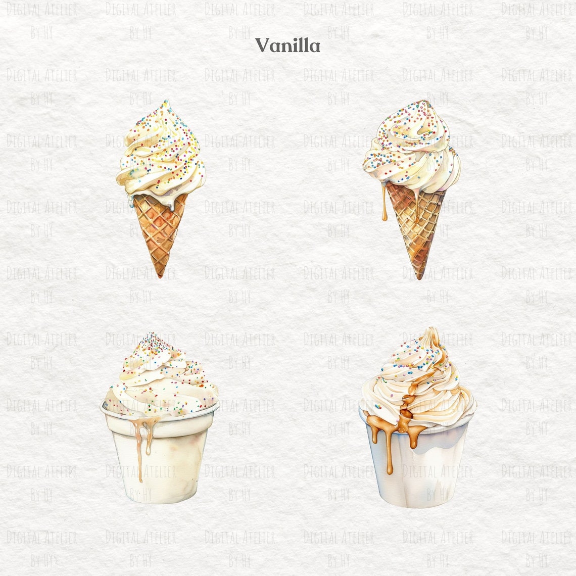 Gelato Ice Cream Clipart. PNG. Italian Food. Digital Download. - Etsy
