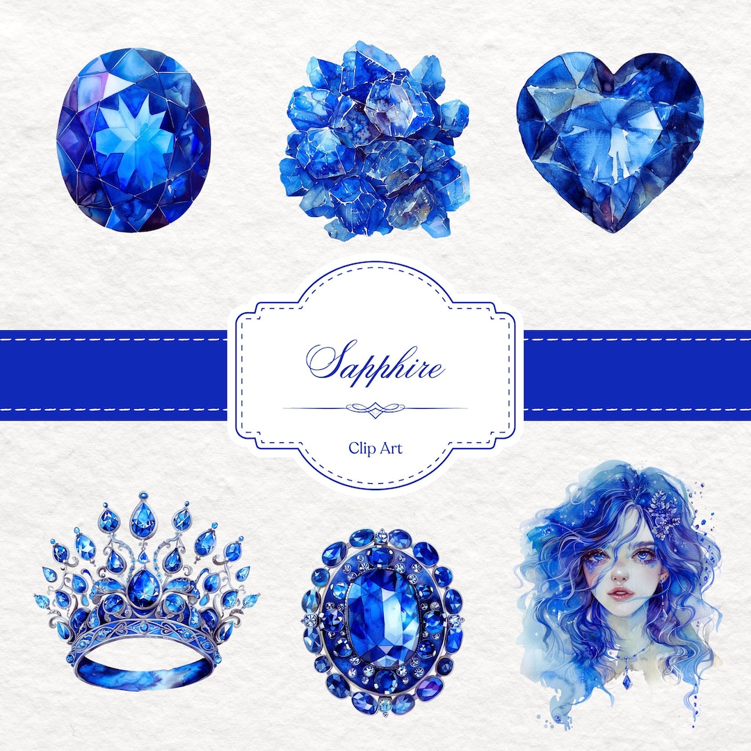 Birthstone Clipart. September Sapphire. PNG. Digital Download. - Etsy