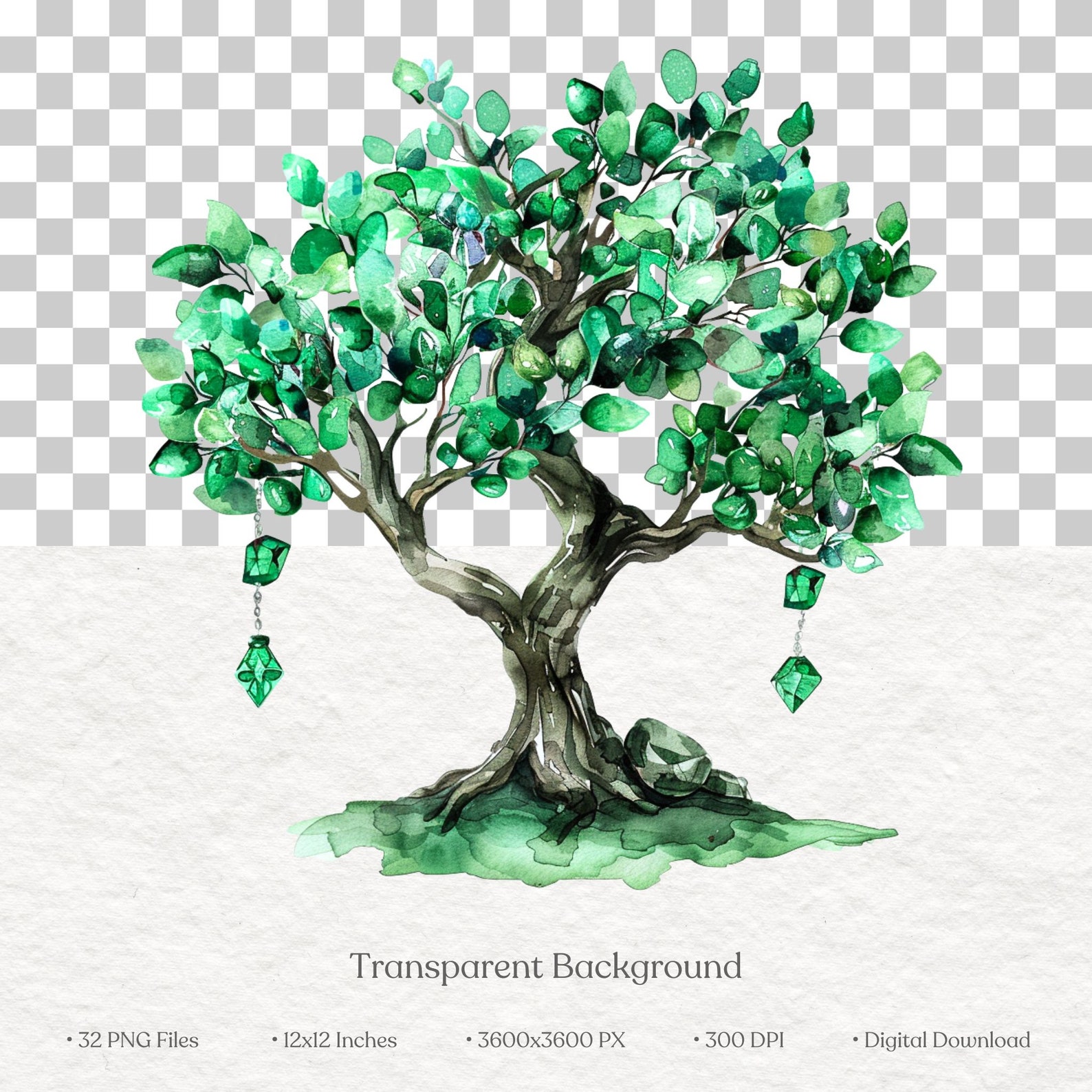 Birthstone Clipart. May Emerald. PNG. Digital Download. - Etsy