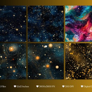 Seamless Glitter Glaxy Digital Paper Pack. Digital Download. - Etsy