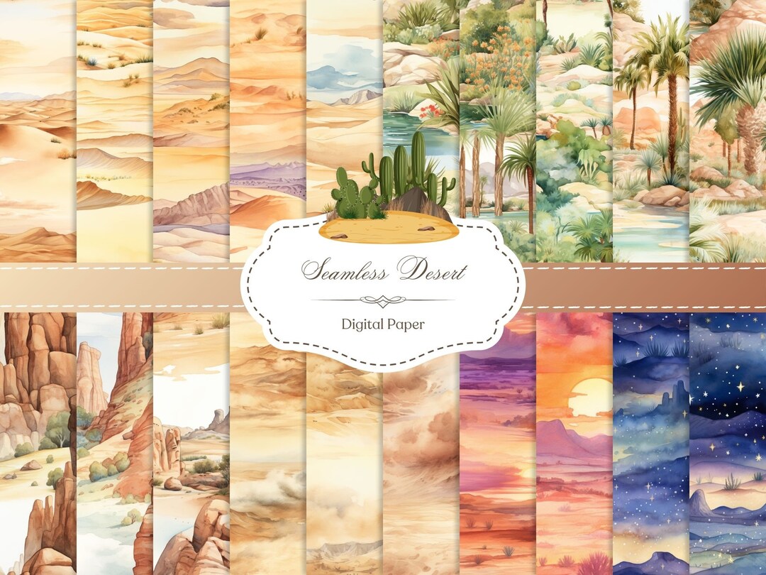 Seamless Desert Digital Paper Pack. Digital Download. - Etsy