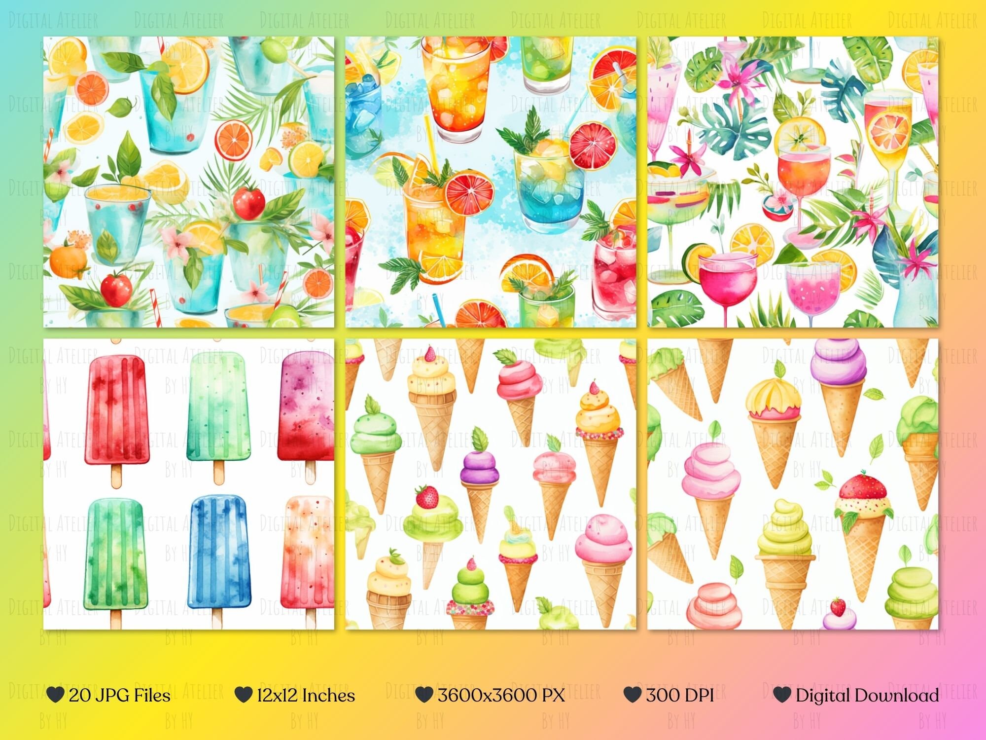 Seamless Pool Party Digital Paper Pack. Summer. Digital Download. - Etsy