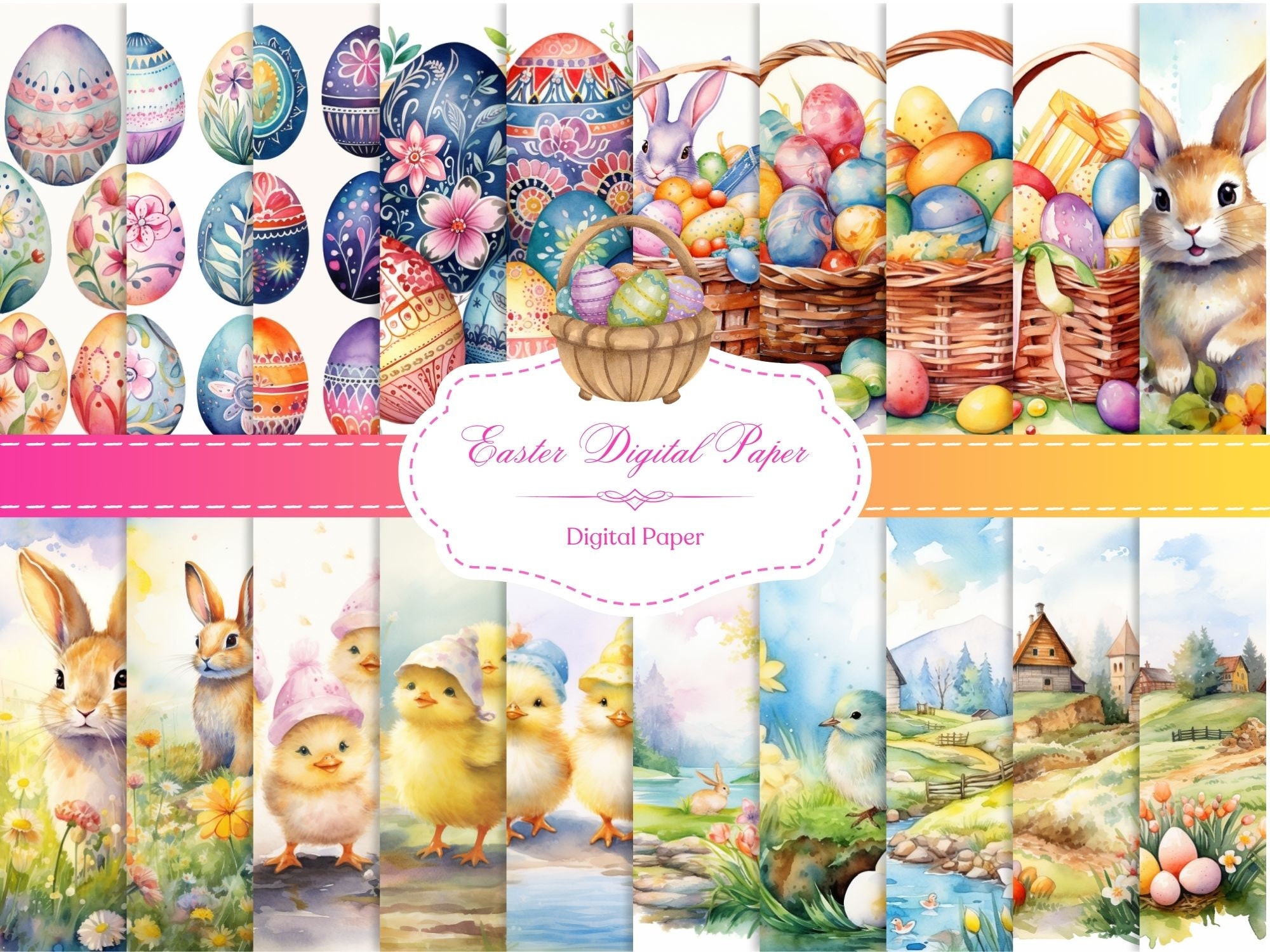 Easter Digital Paper Pack. Digital Download. - Etsy